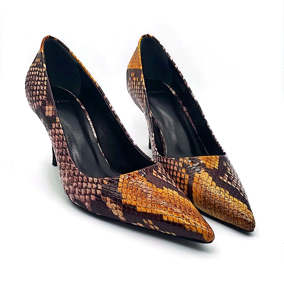Anine Bing | Shoes | Anine Bing Devon Pumps Leather Python Snakeskin Heels 4 New Box | Poshmark